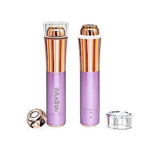Mini Portable Facial Hair, Lips and Chin Removal Trimmer for Women, Facial Painles Epilator Pen, 18K gold-plated 13mm hypoallergenic rotary head. 360° LED light for Instant and Painless Hair Removal