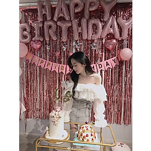 [26 Pcs] 16" Letter Pink Foil Balloons A-Z set, Mylar Aluminum Hanging Alphabet for Valentine's day Romance Mother's day Wedding Graduation Birthday Party Decorations New Year eve