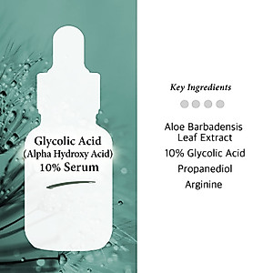 Glycolic Acid 10% AHA Peel Serum for Facial-Face Peel for Acne Scars - Alpha Hydroxy Acid for Tone it up, Wrinkles and Lines Reduction, Healthy Radiant Skin, Peel Off Face Masks, 1 Fl Oz