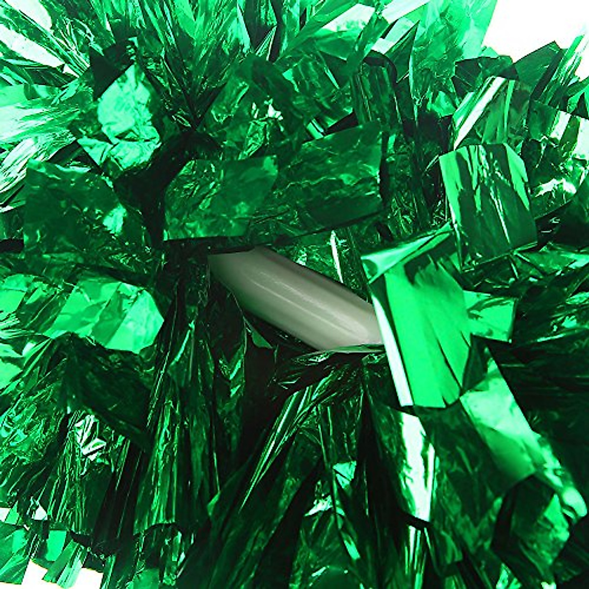 Gofypel Cheerleading Poms Squad Spirited Fun Cheerleading Kit Cheer Poms Handheld Pom Dance Party Football Club Decor Ball with Baton Handle (2 Pack) (Red)