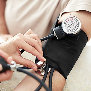 NOVAMEDIC Professional Black Adult Size Blood Pressure Machine, 8.7”-16.5", Aneroid Sphygmomanometer Medical Supplies, Manual Emergency BP Monitor for High Blood Pressure with Carrying Case