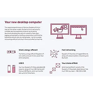 Vemico Raspberry Pi 4B 4GB Kit with 32GB Card 5V3A Power Supply with ON/Off Switch 3 Heatsinks 4K Micro HD Out Cables Pi4 Case Cooling Fan