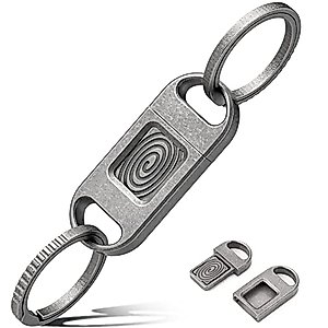 TISUR Quick Release Keychain,Titanium EDC Pull Apart Key Chain,Detachable Carabiner Keychain with 2pcs Titanium Key Rings