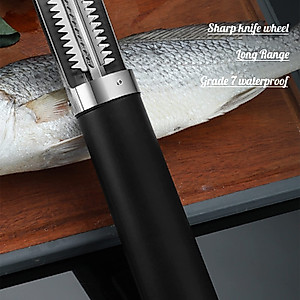 Electric Fish Scaler Powerful Cordless, Fish Scaler Remover No Mess, Waterproof Fish Scale Scraper-Built in 3000MA Rechargeable Lithium Battery (Black)