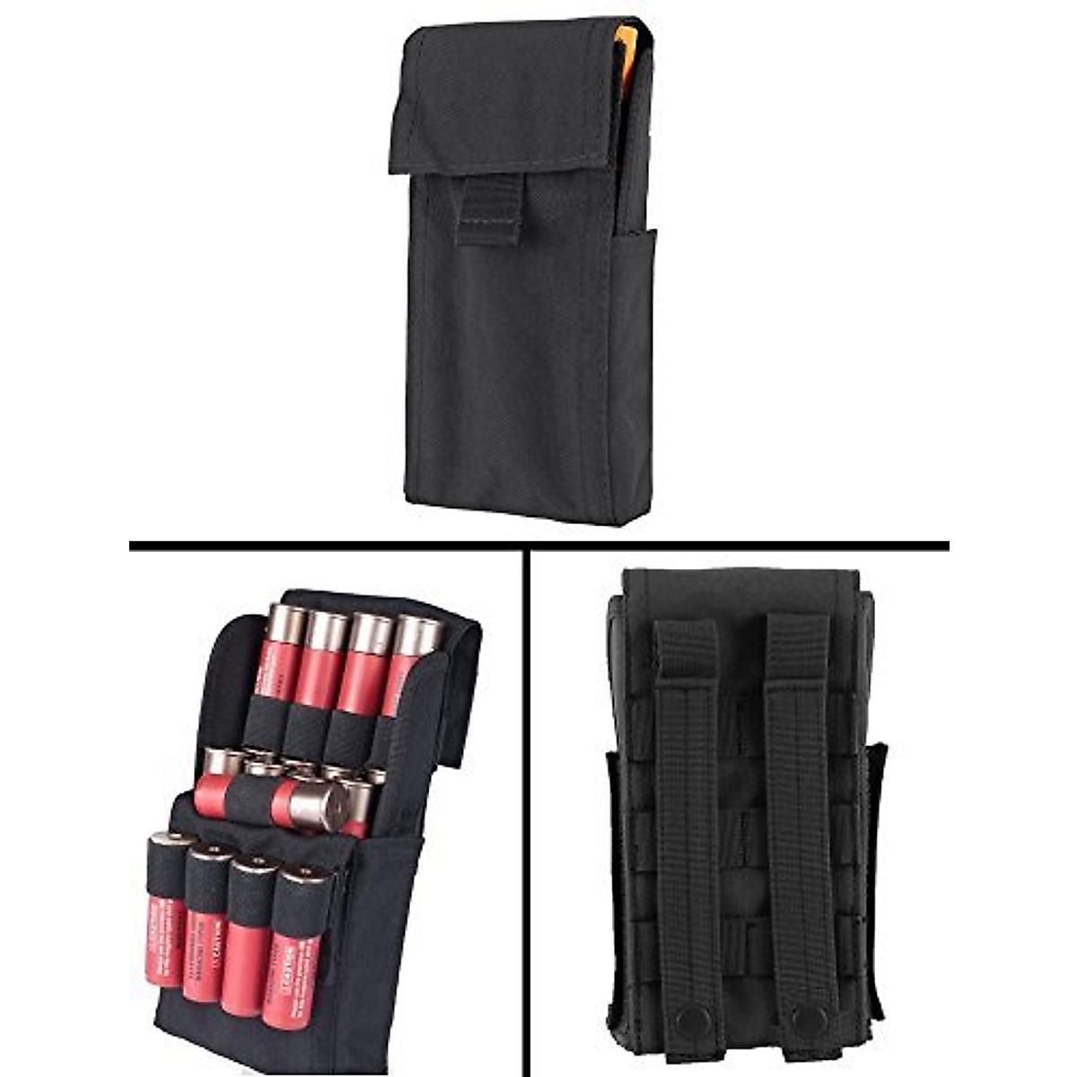Ultimate Arms Gear Tactical Stealth Black Molle 25 Shot Shell Ammunition Ammo Reload Carrier Pouch For 12 Gauge Shotgun Rounds