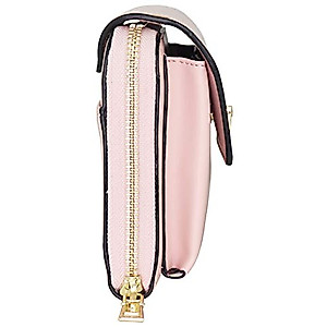 B BRENTANO Vegan Envelope Clutch Wallet Crossbody Purse with Chain Strap (Blush)