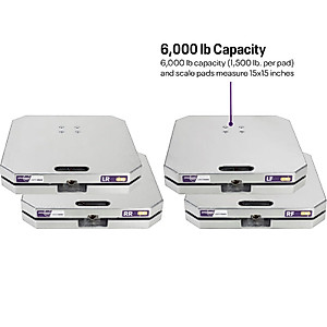 1 Weigh Electronic Race Car Scale System: 6,000 LB Capacity, Corner Weight, Cross Weight & LR Bite, 15x15 Inch Pads, LCD Display, Portable Case, Racing Computer Wheel Scale