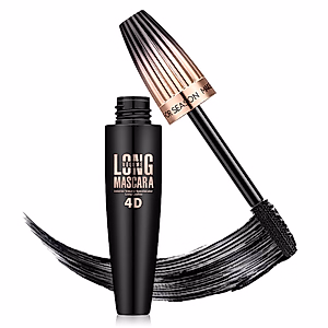 moulis 4D Silk Fiber Mascara, Natural Waterproof And Long Lasting Mascara, Plump And Enlarge Eyelashes, Smudge Proof And Lengthen Eyelashes, Lasting All Day