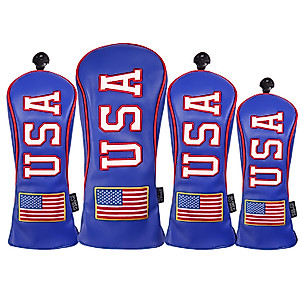 USA Stars and Stripes White Vintage Retro Patriotic Driver Fairway Hybird Wood Cover (Hybird Cover)