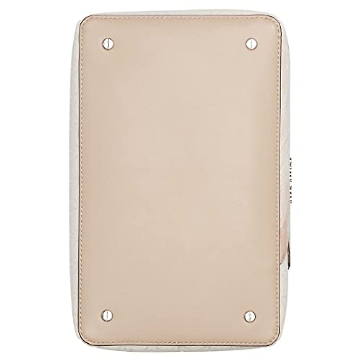 Calvin Klein Ashley Top Zip Dome Satchel, Cherub White Multi Printed Textured Emboss Logo