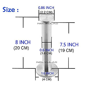 NELXULAS Brushed Stainless Steel Bath Towel Robe Hooks Single Super Heavy Duty Wall Mount Hook, Fit for Bedroom,Living Room, Bathroom and Fitting Room, Office, (8", 2 PCS)