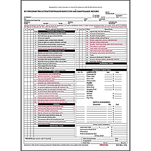 J. J. Keller & Associates, Inc. BIT Program Tractor/Trailer/Truck Inspection & Maintenance Record Form 25-pk. - Snap-Out, 3-Ply, Carbon, 8.5inches x 11.75inches - Comply with California Biennial Inspection of Terminals Program - J. J. Keller