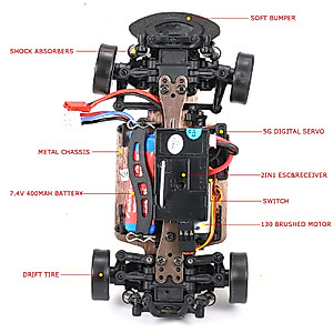 GoolRC WLtoys K969 RC Car, 1:28 Scale 2.4GHz Remote Control Car, 4WD 30KM/H High Speed RC Racing Car, Drift Car for Kids and Adults