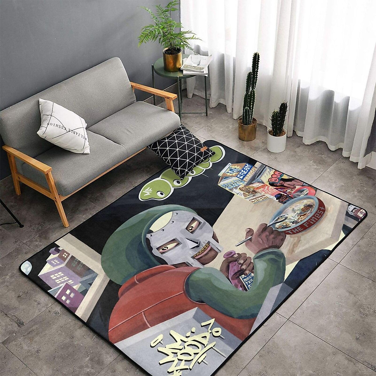 QANCOSI MF Rapper Doom Area Rugs Anti-Slip Ultra Soft Floor Mat Big Rug for Bedroom Living Room Kitchen Home Decor Outdoor/Indoor 60x39 inches