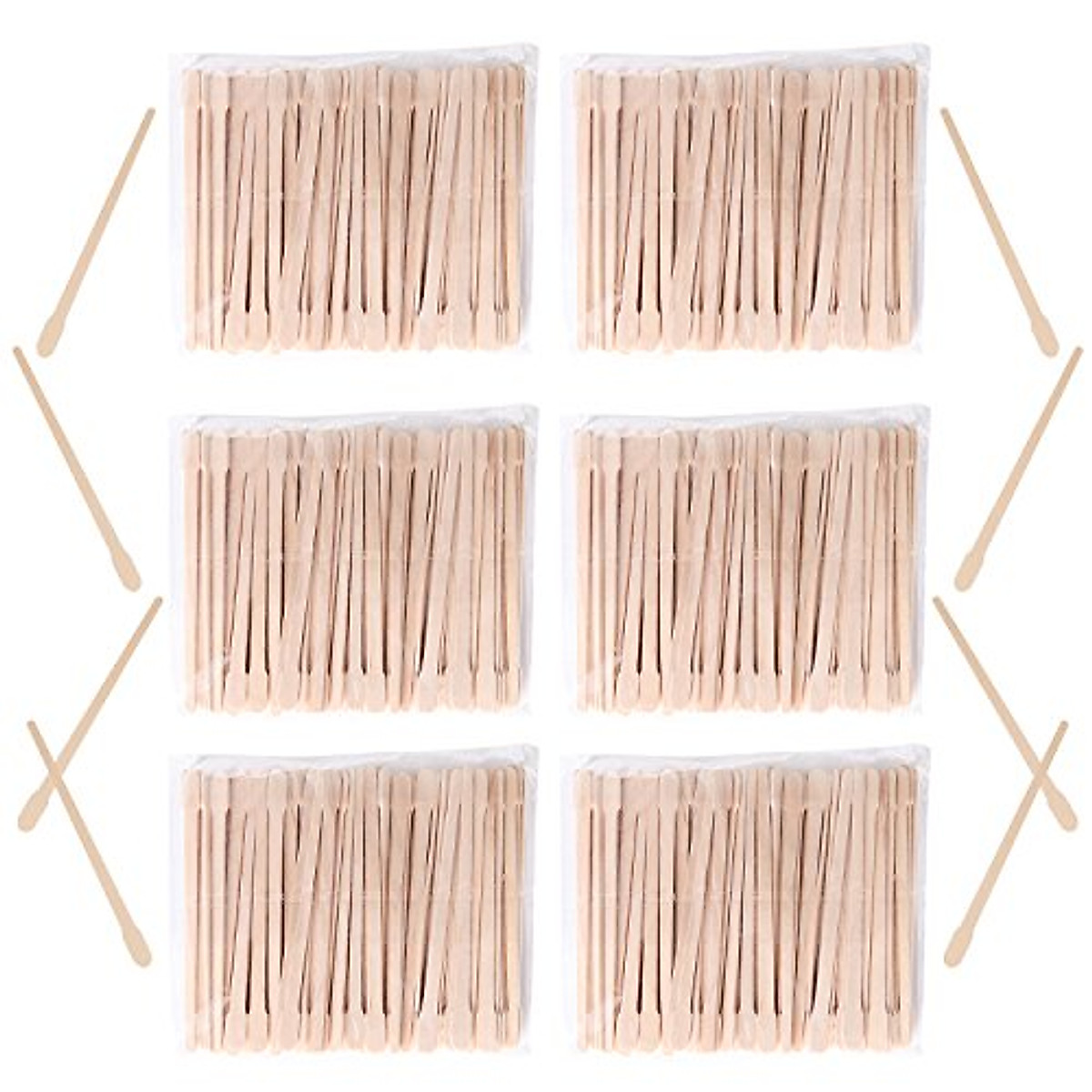 Senkary 600 Pieces Small Waxing Sticks Wood Wax Sticks Craft Applicator Sticks for Hair Eyebrow Nose Removal