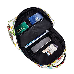 Dibhhui Teen 15.7Inch Cartoon Bros Backpack Lightweight Travel Casual Daypack 3D Printed Gaming Allover Character Bookbag Adjustable Shoulder Bag for Boys Girls Gift(White)