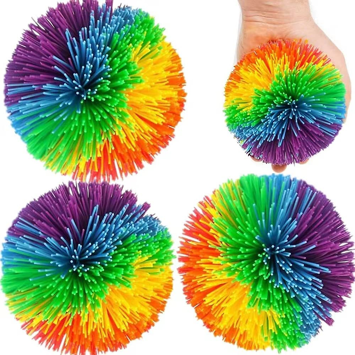 3 Packs of Large Monkey Stringy Ball,Size of 12cm/4.7Inch DiameterEach Ball-Weight of 100g / 0.22Ib Stress Sensory Fidget Balls Colorful Bouncy Ball