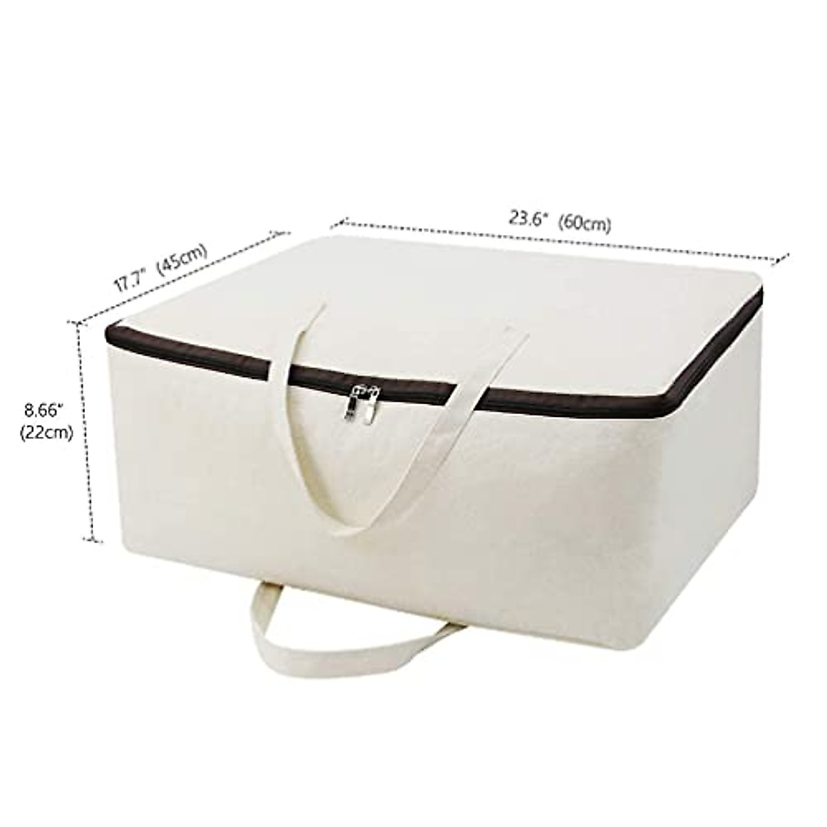 Beige Canvas Soft Storage Bags Set, Breathable Fabric, Large Different Size for Closet Shelves, 1pcs XL Bag, 2pcs L Size Bags