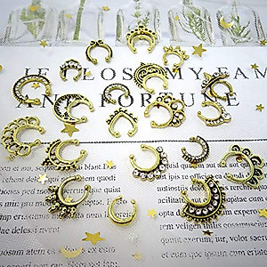 Honbay 20pcs Fake Septum Clicker Nose Ring Rhinestone Non Piercing Hanger Clip Body Jewelry (Bronze)