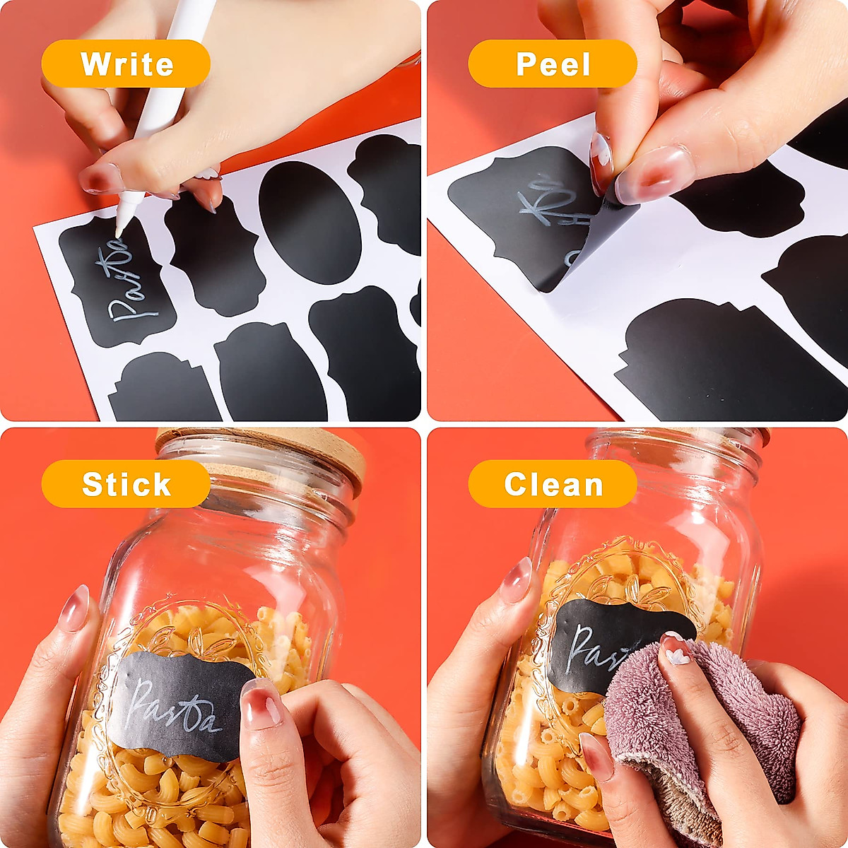 Bamboo Mason Jar Lids Regular Mouth Storage Canning Jar Lids, 6 Pack Lids with Decorative Chalkboard Labels and Pen for Regular Mouth Mason Jar