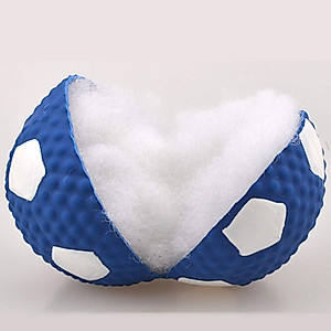 hionre Dog Cat High Elastic Cotton Stuffed Latex Ball Toy Sounding Soccer Rugby, Safe and Durable Teeth Cleaning Tool Pet Accessory - S 4