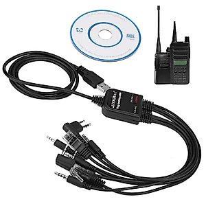 Tosuny 8 in 1 USB Programming Cable, Genuine USB Programming Cable with 8pcs Different Connectors for Kenwood/ for QuanShengcn/ for Tyt/for Motorola Radio, Compatible with Multiple Radios