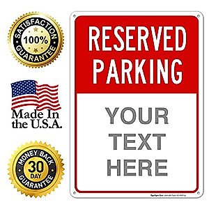 Sigo Signs Reserved Parking Sign, Custom Parking Sign for Parking Lots, Businesses and Schools, 10x14 Inches, Rust Free .040 Aluminum, Fade Resistant, Made in USA by Sigo Signs