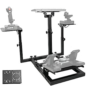 Anman Flight Racing simulator cockpit Wheel Stand Dual-Purpose Fit for Logitech Shifter Joystick Pedals,Thrustmaster/Hotas Warthog, Only Include Flight Joystick Mount Three Sizes Shift Lever Panels
