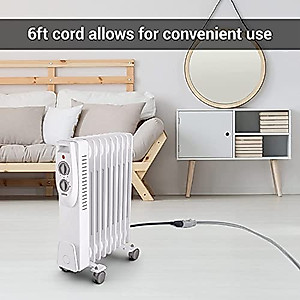 Clear Power 6 ft 14/3 Gray Air Conditioner/Major Appliance Indoor Extension Cord, Grounded Flat Plug, Perfect for AC Units and Major Appliances, DCIC-0002-DC
