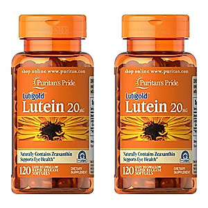 Puritan's Pride 2-pack of Lutein 20 Mg with Zeaxanthin-120 Softgels (240 Total)
