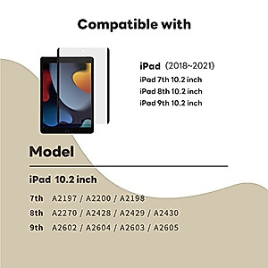 EIP Paperfeel Magnetic Screen Protector Compatible with iPad 9/8/7 (10.2-Inch, 2021/2020/2019 Model, 9th/8th/7th Generation), Anti-Glare, Easy Install, Detach and Clean, Draw and Sketch Like on Paper