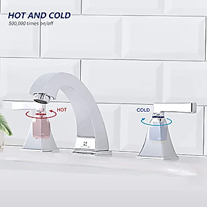 HOMELODY Widespread Bathroom Faucet 8 Inch, 2 Handle Bathroom Sink Faucet, 3 Hole Lavatory Faucet with Pop Up Drain, Chrome