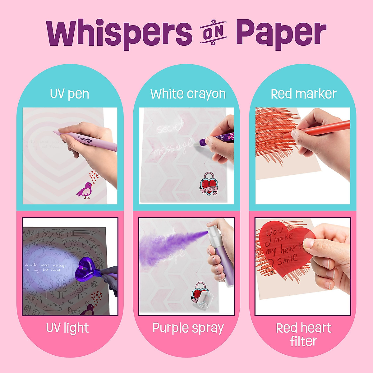 Pretty Me Secret Messaging Kit for Girls - Gifts Ideas for Birthday - Ages 7-14+ Year Old Girl - Best Cool Stuff Toys Kits for Friends, BFF, Teen, Teenager, 7 to 14 Olds