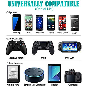 6FT Micro USB Cable,Fast Charger Compatible with Fire HD Tablet,X-Box One,PS4 Controller Charging Cord,Dual-Shock 4,Samsung/Camera/Stick.Android Wire for Kindle,Moto E/E5/E6,LG K8V Aristo 5/K40 Phone