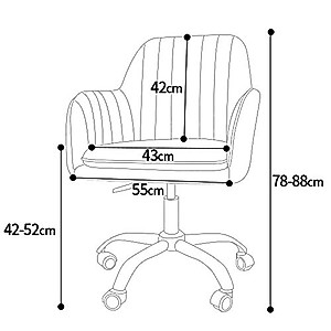 ECBETCR Chair Desk Chair Ergonomic Office Swivel Swivel Chair Home Office Furniture Ergonomic Mid-Back Computer Desk Chair with Armrest and Wheel, for Work/Study/Living Room/Bedroom