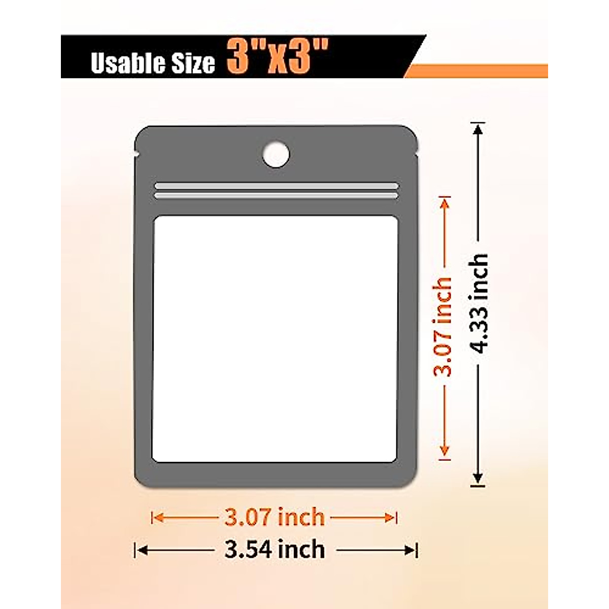 Holographic Bags Candy Bags 300 PCS (3x4.7 Inch, Black) Resealable Bags Packaging Bags with Clear Window Small Bags Foil Pouch Bags for Food Storage Small Business Christmas