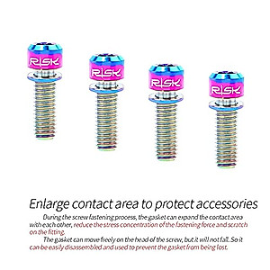 Pack of 4 pcs Titanium Bolts Screws for MTB Road Bicycle and Mountain Bike Disc Caliper, M6X20mm (Oil Slick)