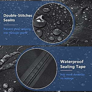 STARTWO Outdoor Furniture Cover Waterproof, 4 Piece Patio Furniture Covers Set, Heavy Duty Lawn Patio Covers for 1xSofa Cover, 2xChair Covers, 1xCoffee Table Cover with Windproof Buckle Strap, Black