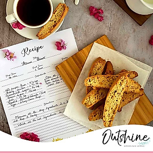 Outshine Premium Recipe Paper for 8.5" x 11" Recipe Binders, Sunflower Design (50 Sheets) | Refill Pages for Recipe Binder | No-Smear Matte Paper | Great Gift for Mom, Sister, Daughter, Friend