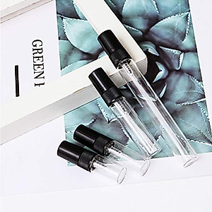 Enslz 2ml mini Perfume Mist Spray Bottles Refillable Mini Empty Travel Clear Refillable Atomizer Glass Bottles 30pcs (2ml)
