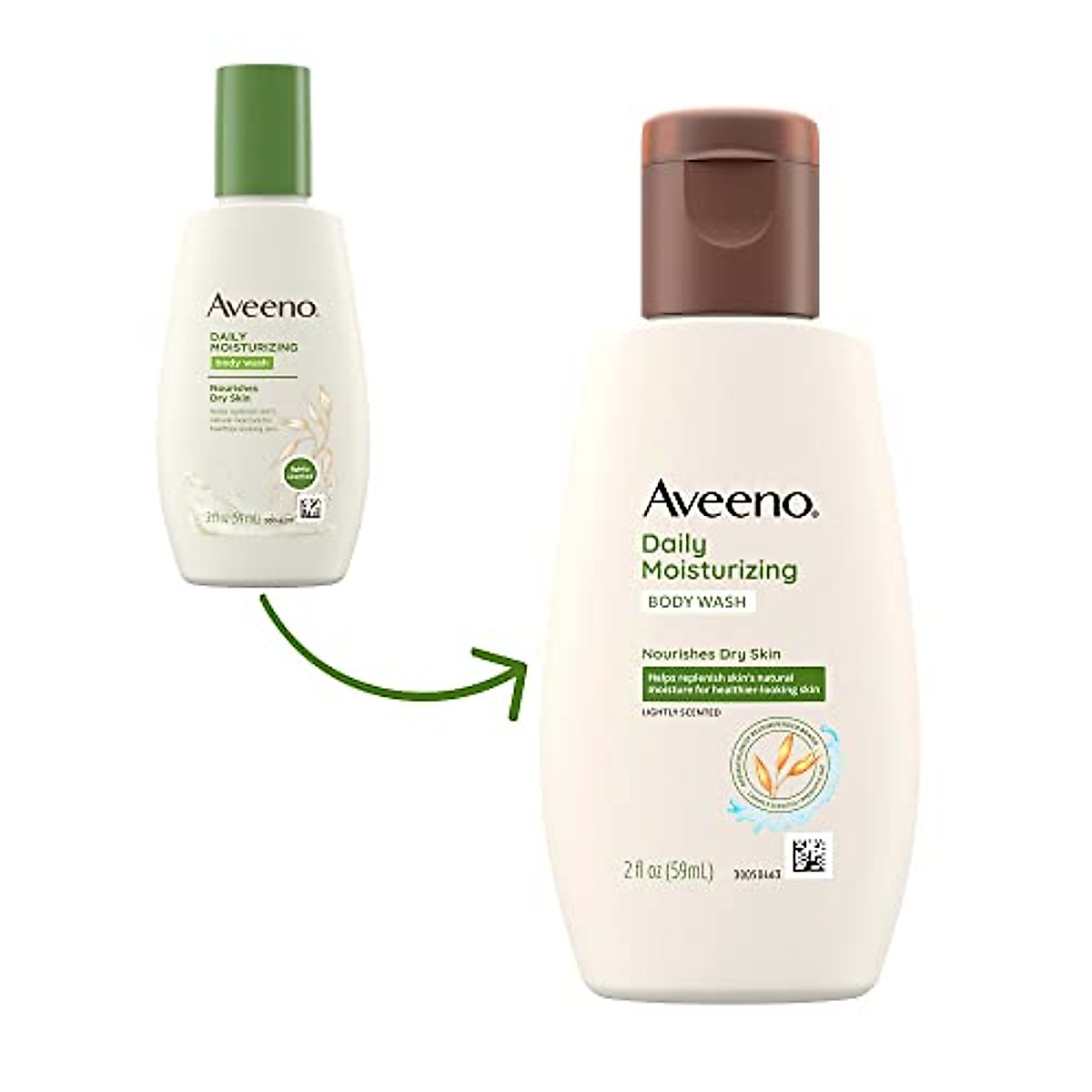 Aveeno Daily Moisturizing Body Wash, Travel Size, 2 Fluid Ounce (Pack of 6)