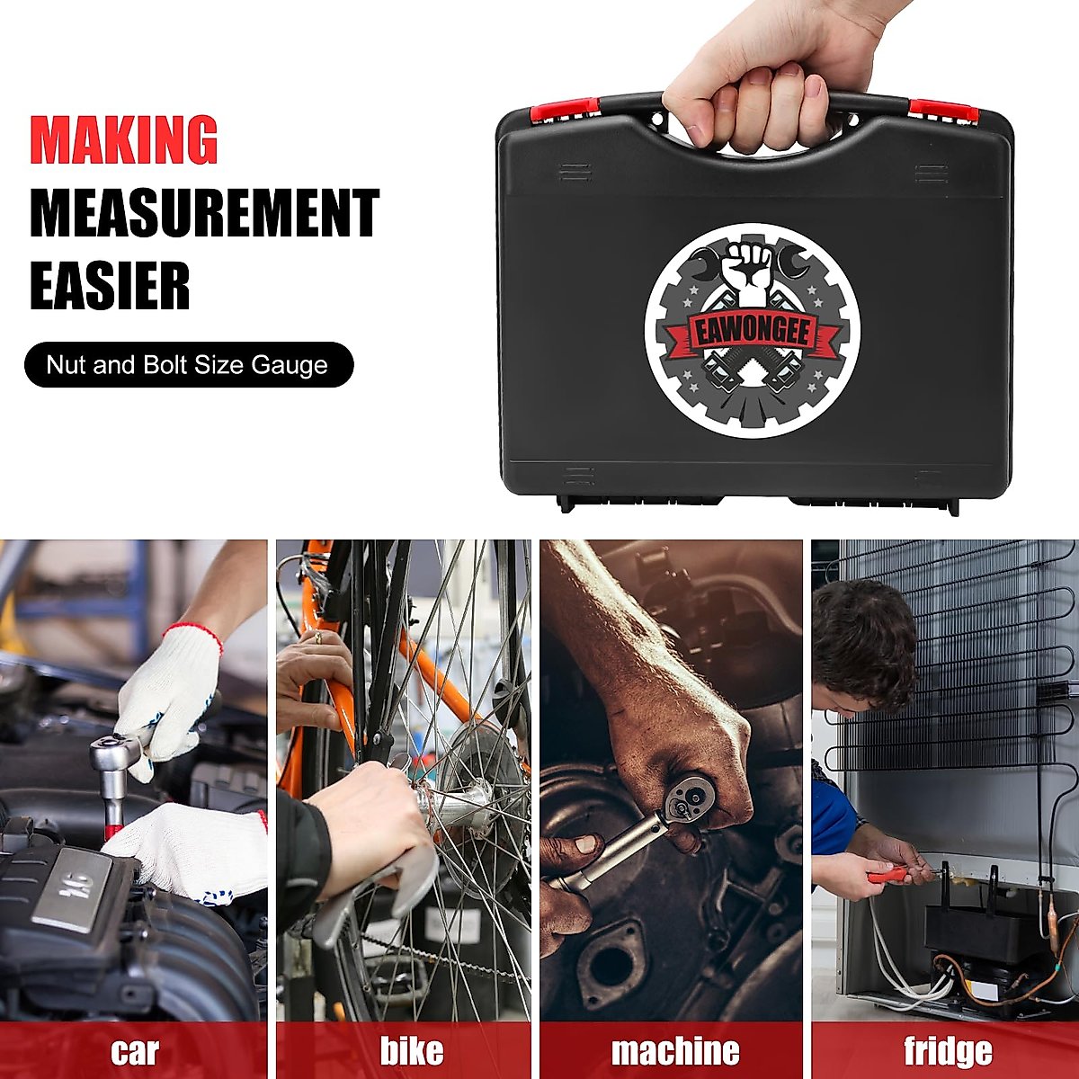 Nut and Bolt Thread Checker (Red & Blue) Nut and Bolt Size Gauge- 23 Inch & 21 Metric New Individually Assembled Thread Gauge Suitable for Detecting Fixed Bolts or Threaded Holes in Enclosed Areas
