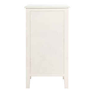 Safavieh Home Collection Everly Drawer , Vintage White 1-Drawer 2 Removable Baskets Side Table