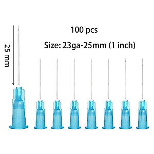 100 Pack 1Inch 23Ga Glue Dispenser Head For Liquid Measuring and Refilling, Inks, Plants, Industrial, Lab Supplies (1Inch-23Ga)