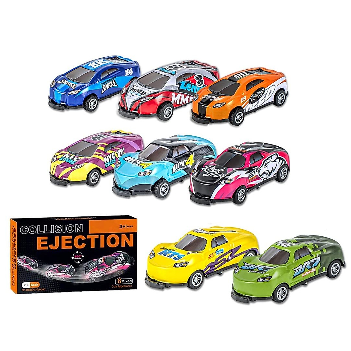 Ai-Fun 8PCS Stunt Toy Cars, Flips Pull Back Car Die Cast Car Toys for 3-6 Year Old Boys Jumping Flip Stunt Toy Cars Mini Model Cars for Kids Boys