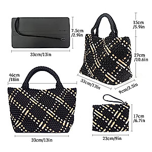 ORAD Women Tote Bag Large Neoprene Tote Bag Fashion Woven Bag Neoprene Tote Handbag Roomy Shoulder Bags for Beach, Gym, Travelling