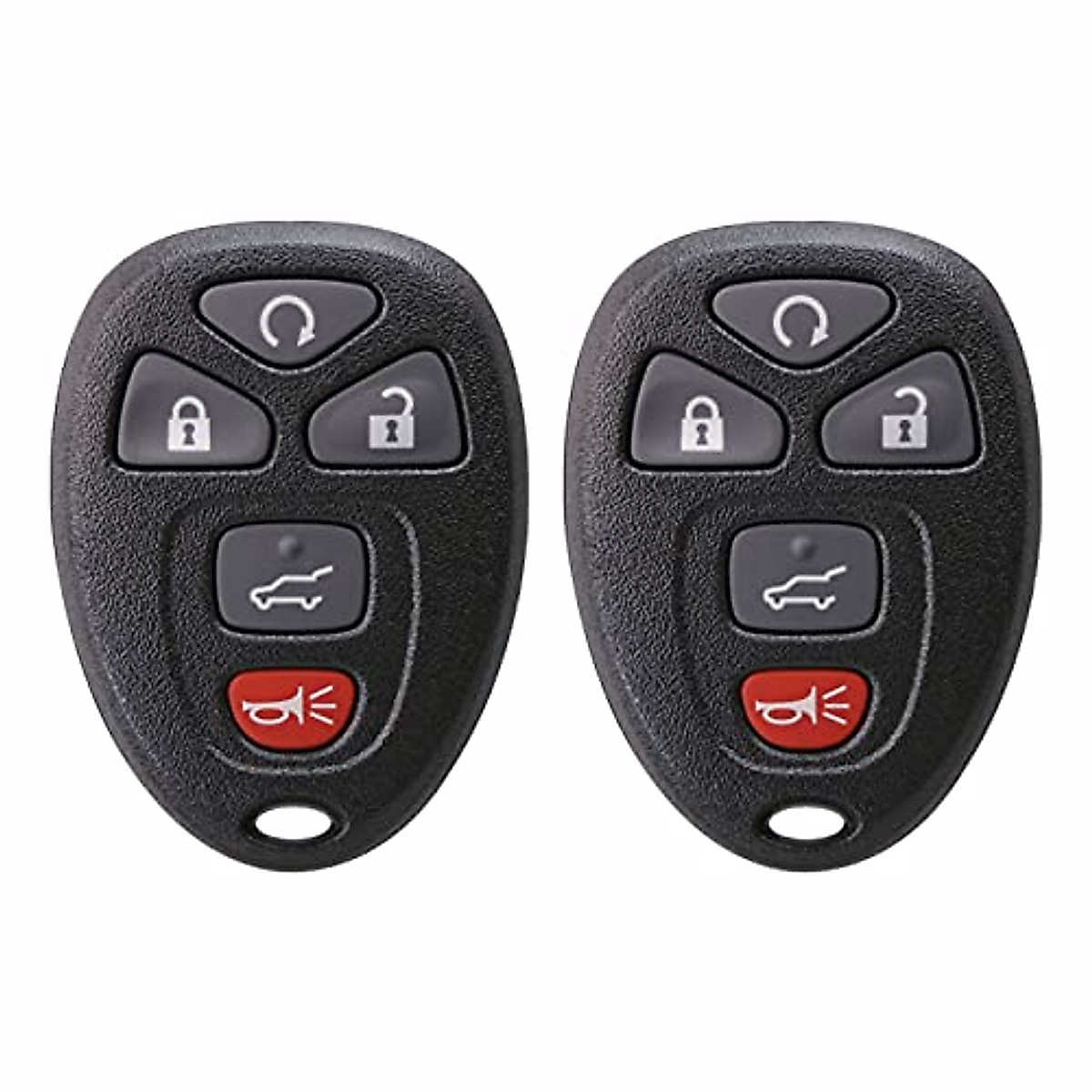 Keyless2Go Replacement for Keyless Entry Car Key Vehicles That Use 5 Button 15913415 OUC60270 OUC60221, Self-Programming - 2 Pack