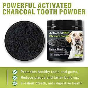 GroceryCentre Activated Charcoal for Dogs & Cats, Natural & Powerful Charcoal Powder Support Upset Stomach, Gas Relief, Digestive & Liver Support for All Pets