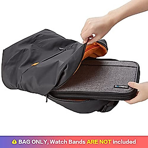 BGTREND Watch Bands Carrying Case for 35 Watch Bands, Watch Band Holder and Organizer Compatible with Apple Watch Bands and Other Accessories, Gray