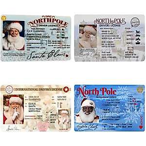 Santa Claus Lost Drivers License Christmas Decorations,Novelty Santa Sleigh Flying License ID Card,Flight License Christmas Eve Key Box Gift Xmas Tree Ornament Decorative Hanging Ornaments